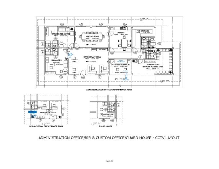 CCTV layout for admin, BIR & guard offices | PDF