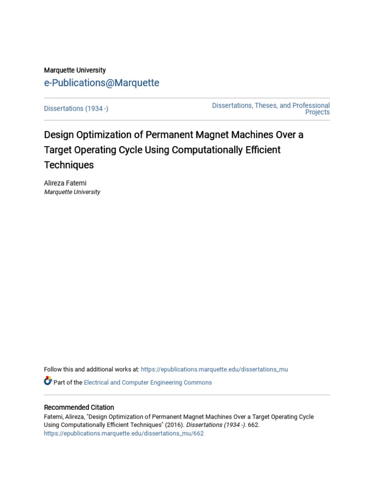 Design Optimization of Permanent Magnet Machines Over A Target Op PDF | PDF | Electric Motor ...