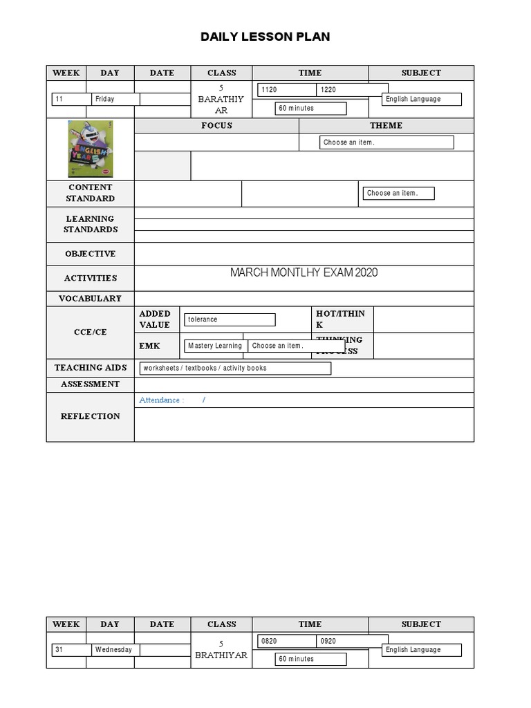 Year 5 Lesson Plan | PDF | Lesson Plan | English Language