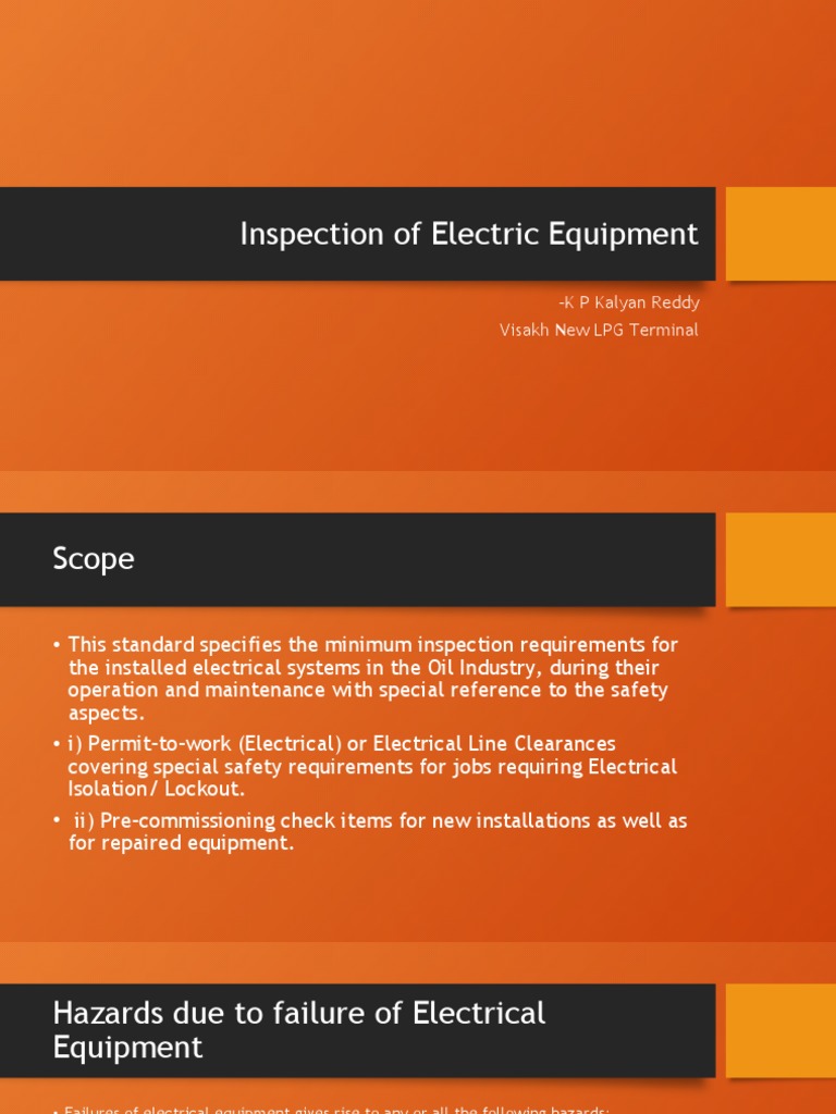 Inspection of Electric Equipment | Download Free PDF | Electrical ...