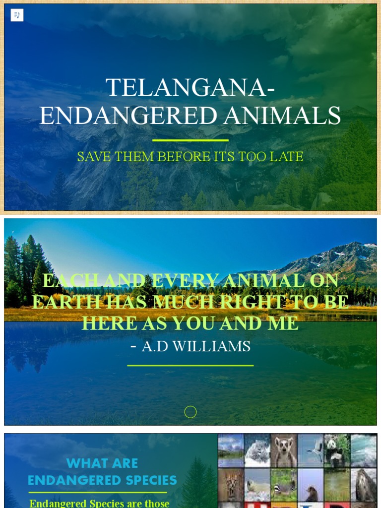 Telangana-Endangered Animals: Save Them Before Its Too Late | PDF ...
