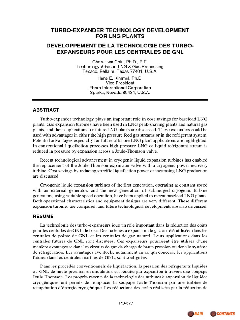 Turboexpander For LNG Plant | PDF | Gaz naturel liquéfié | Gaz industriel