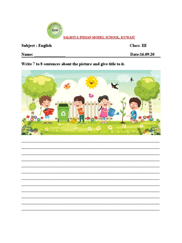 Picture Composition Exercise for Class 3 | PDF