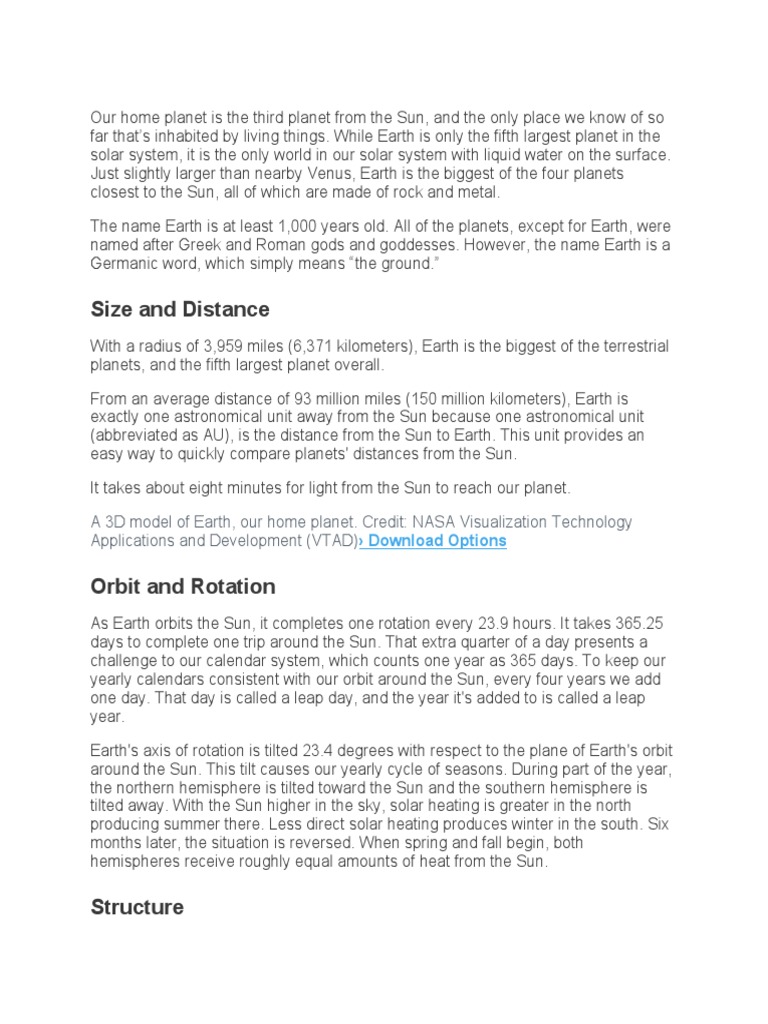 Size and Distance | PDF | Atmosphere | Earth