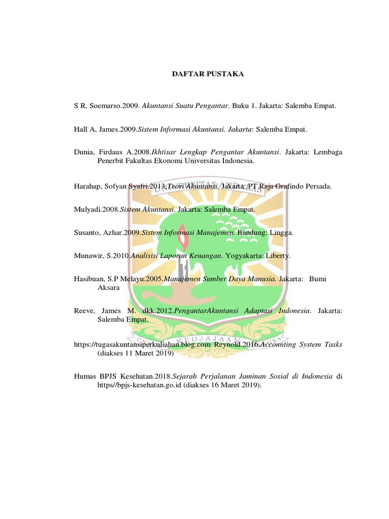 DAFTAR PUSTAKA (Al Azri-D3 Akuntansi-1600522025) | PDF