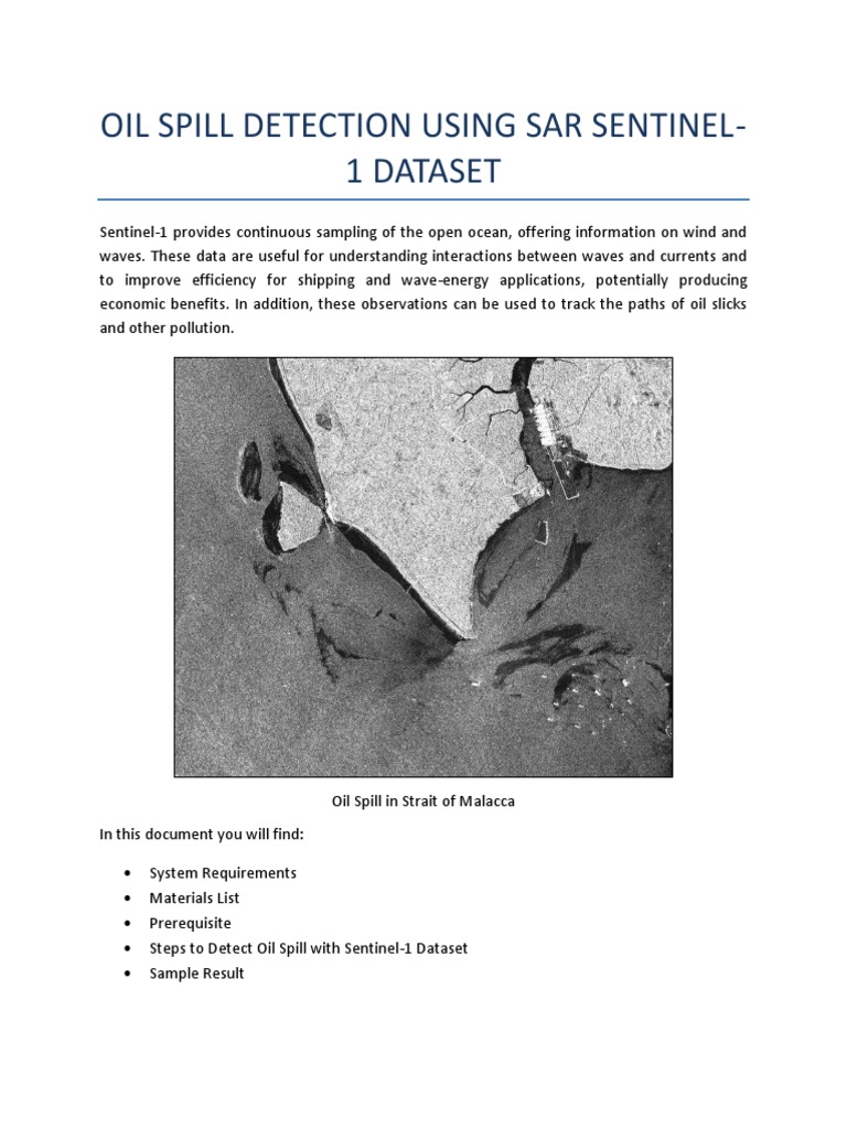 Oil Spill Detection Using Sar Sentinel-1 Dataset | PDF