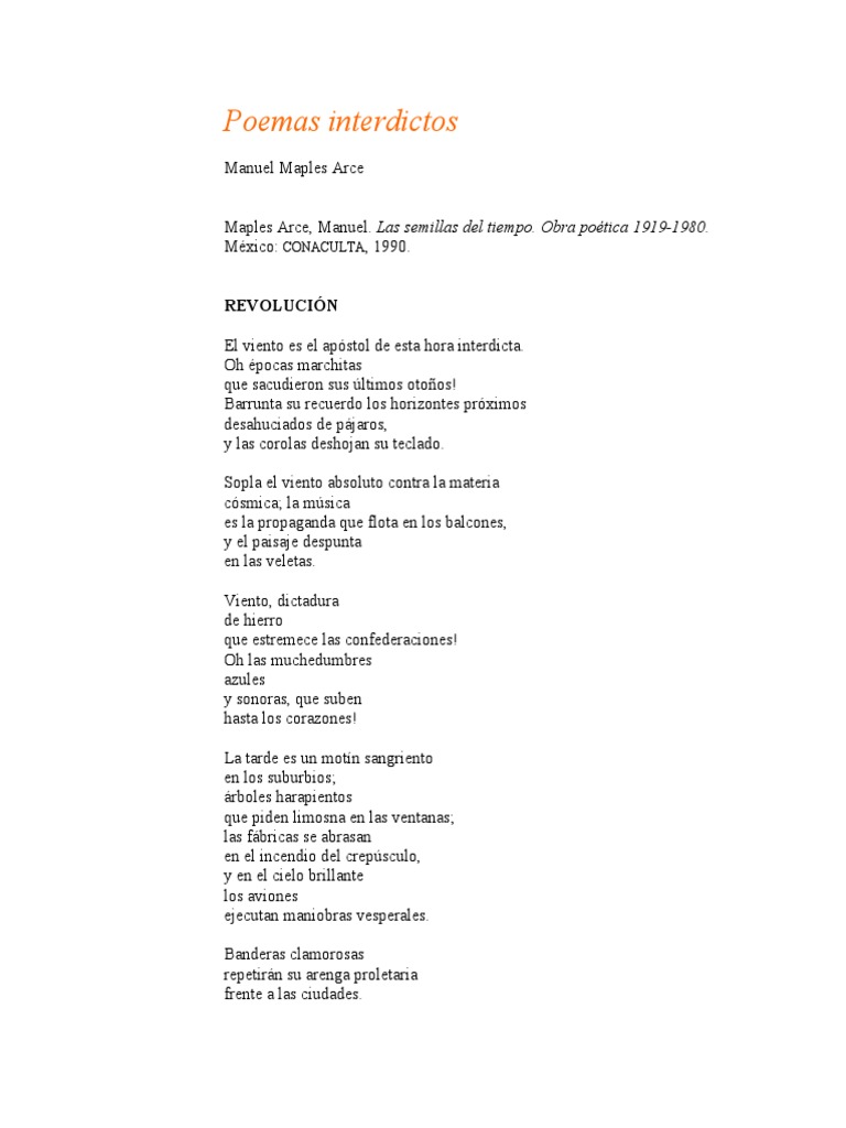 Maples Arce Poemas Interdictos | PDF