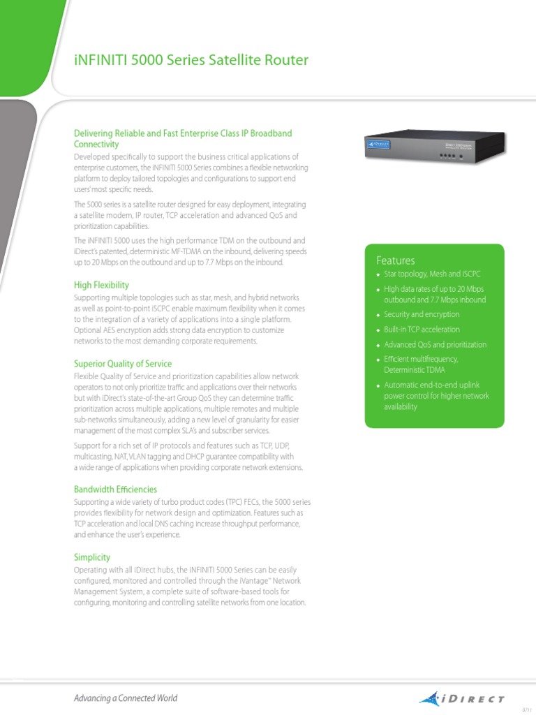 Idirect Series 5000 Data Sheet PDF | PDF | Quality Of Service | Computer Network