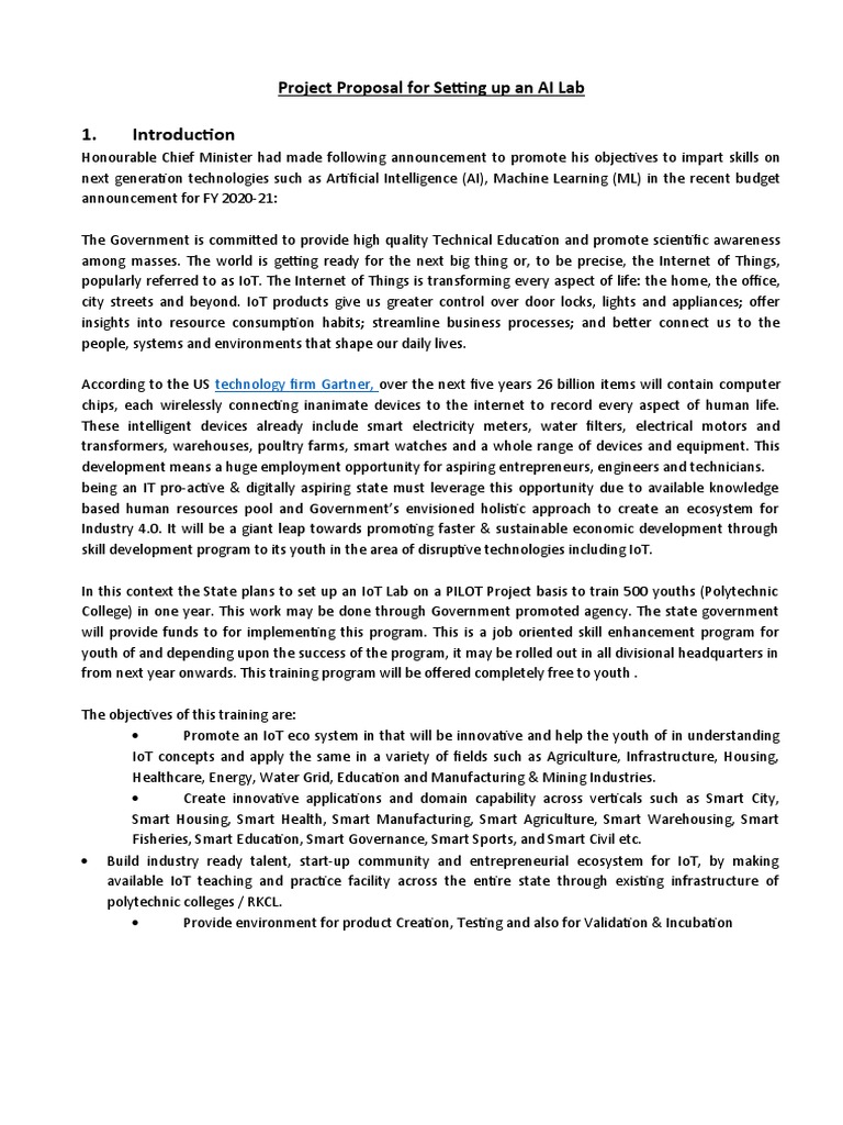 IoT Lab Setup Project Proposal | PDF | Internet Of Things ...
