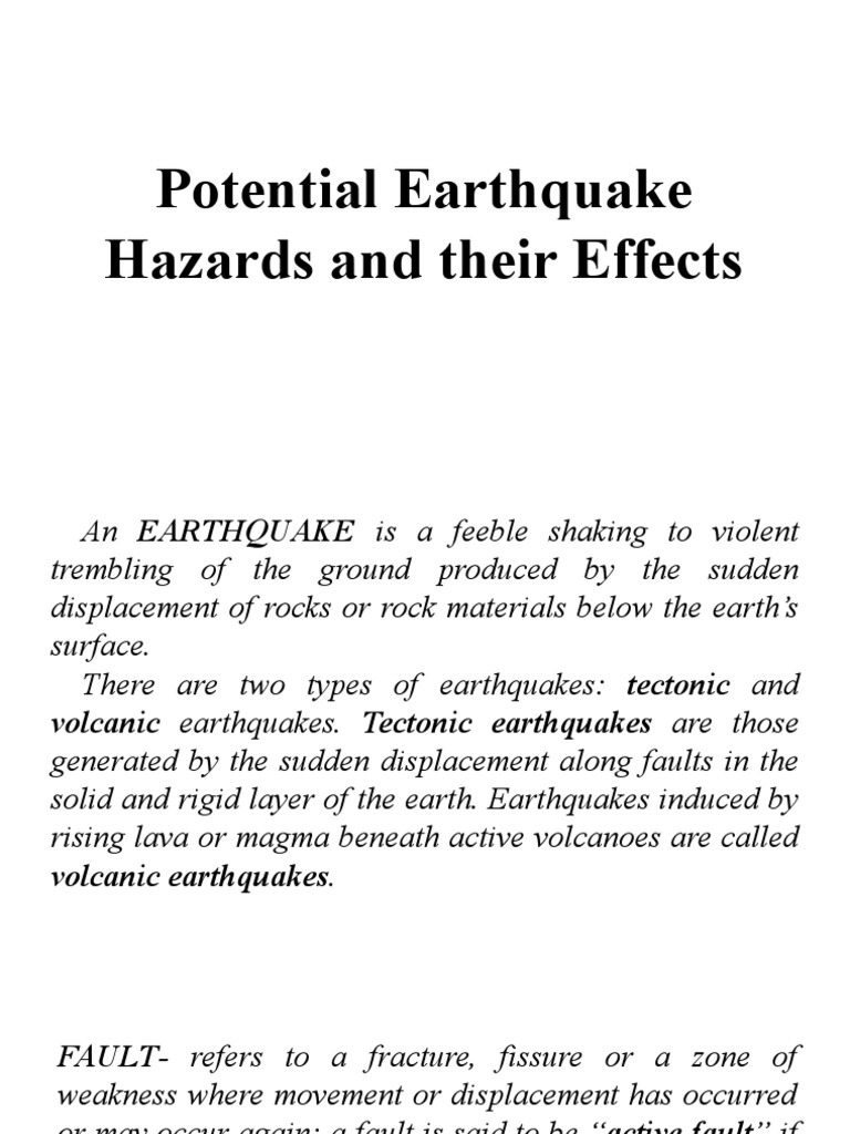 Earthquake Hazards Explained | PDF | Science & Mathematics