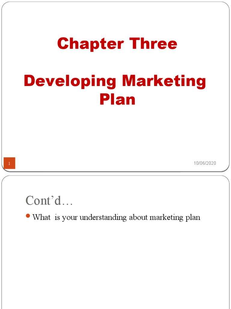 Chapter Three Developing Marketing Plan | PDF | Marketing Strategy | Marketing