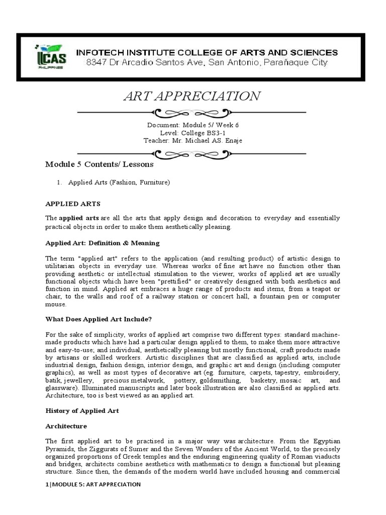 Art Appreciation Module 5 | PDF | Poster | Fine Art