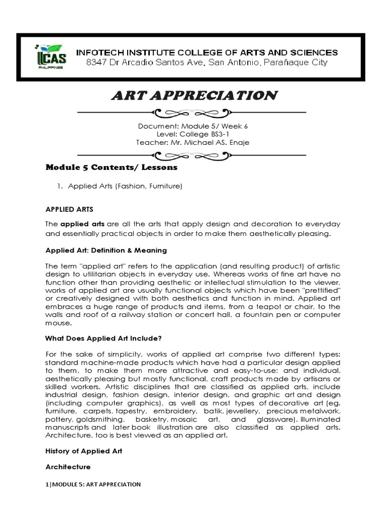 Art Appreciation Module 5 | PDF | Poster | Fine Art