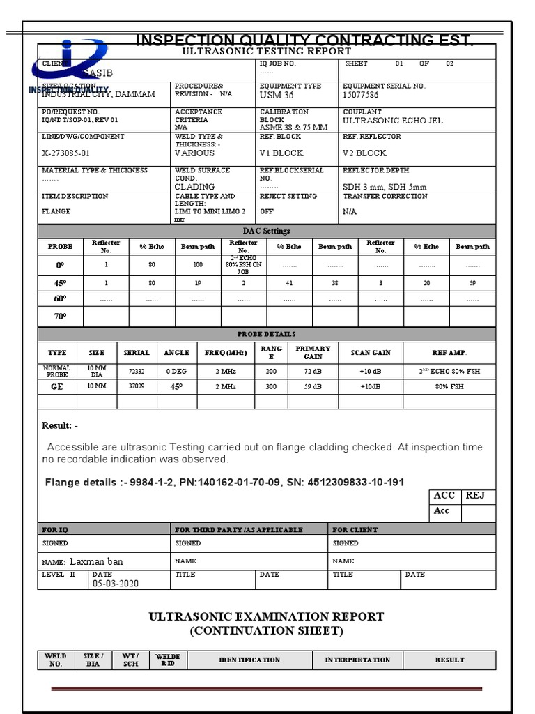 UT ASME Report Format | PDF | Materials | Mechanical Engineering