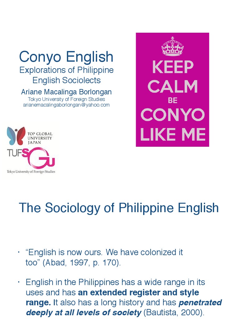 Conyo English: Explorations of Philippine English Sociolects | PDF ...
