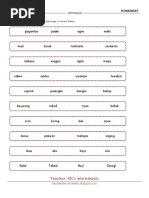 Salitang Magkatugma Worksheet | PDF