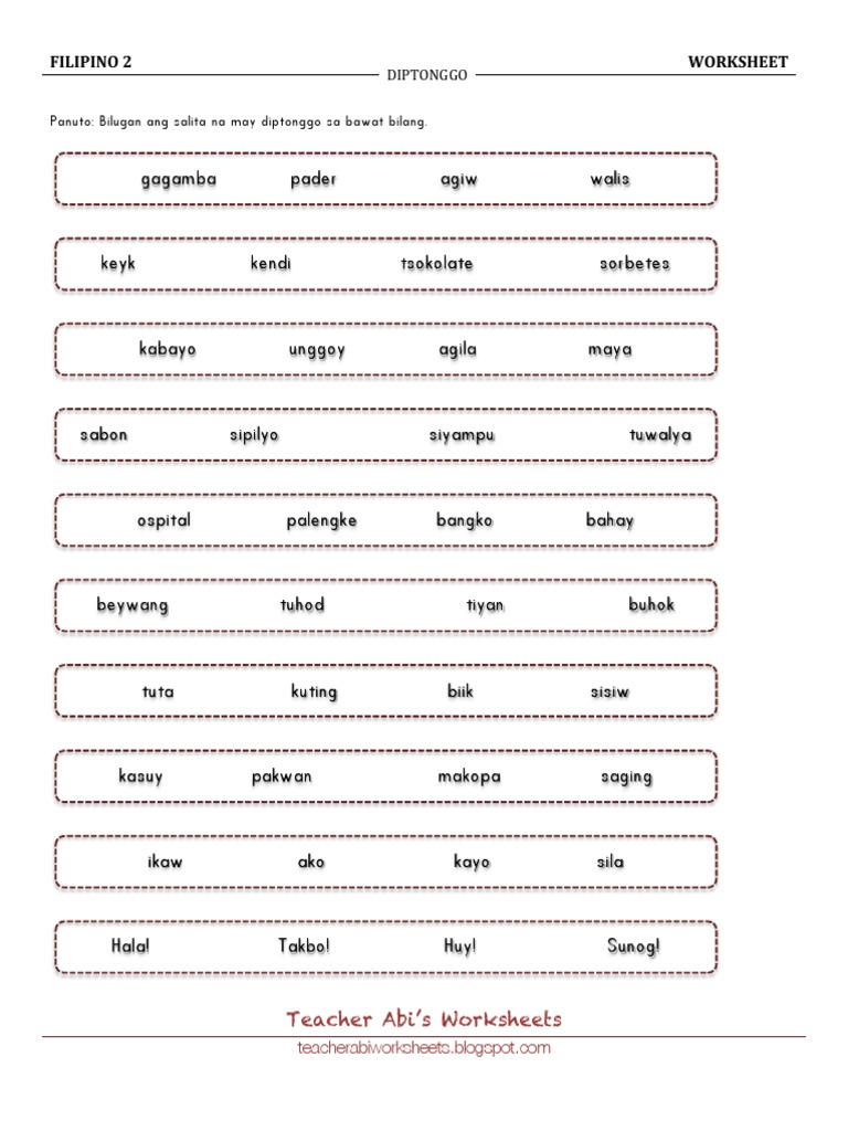 Filipino 2 - Diptonggo - 1 PDF | PDF