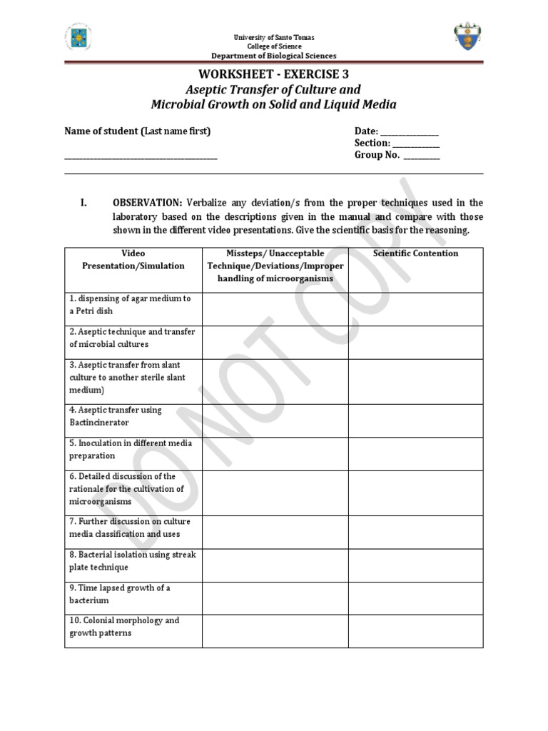 Module 3-Worksheet | PDF | Growth Medium | Microbiology
