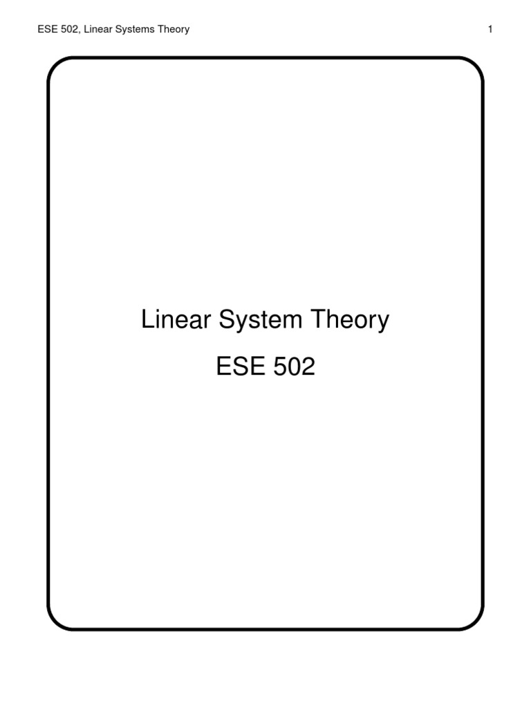 Linear System Theory Pdf Eigenvalues And Eigenvectors Basis