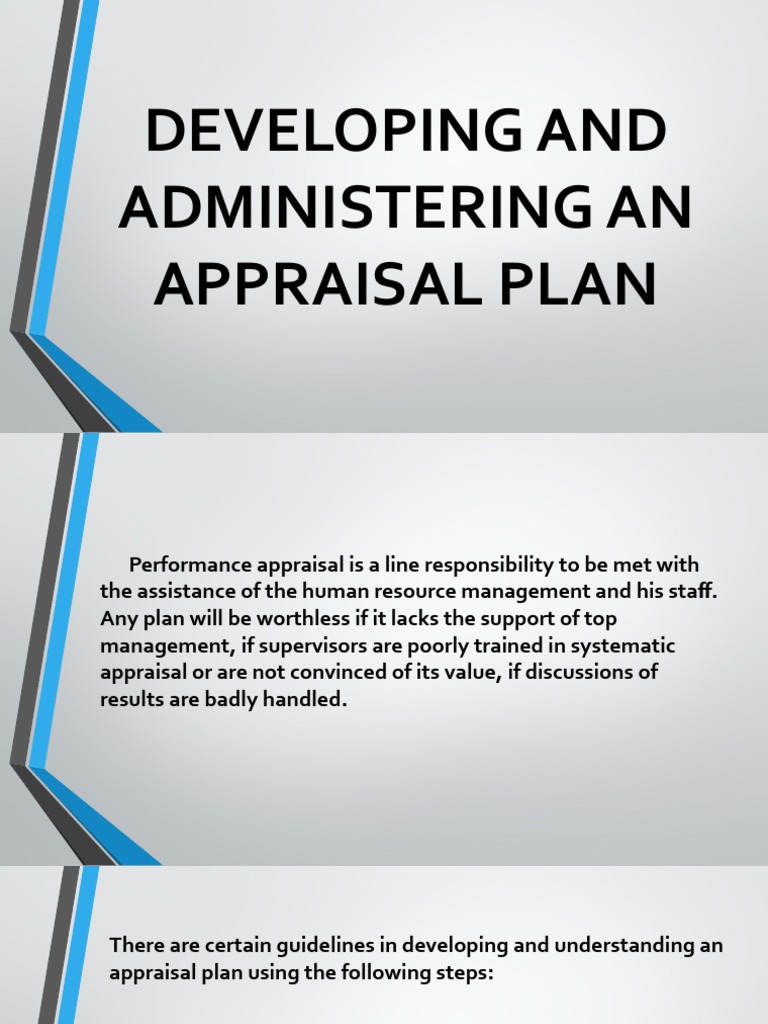 Developing and Administering An Appraisal Plan | PDF