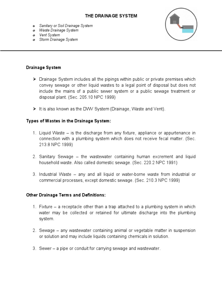 A Comprehensive Overview of Drainage System Components, Types of Wastes ...