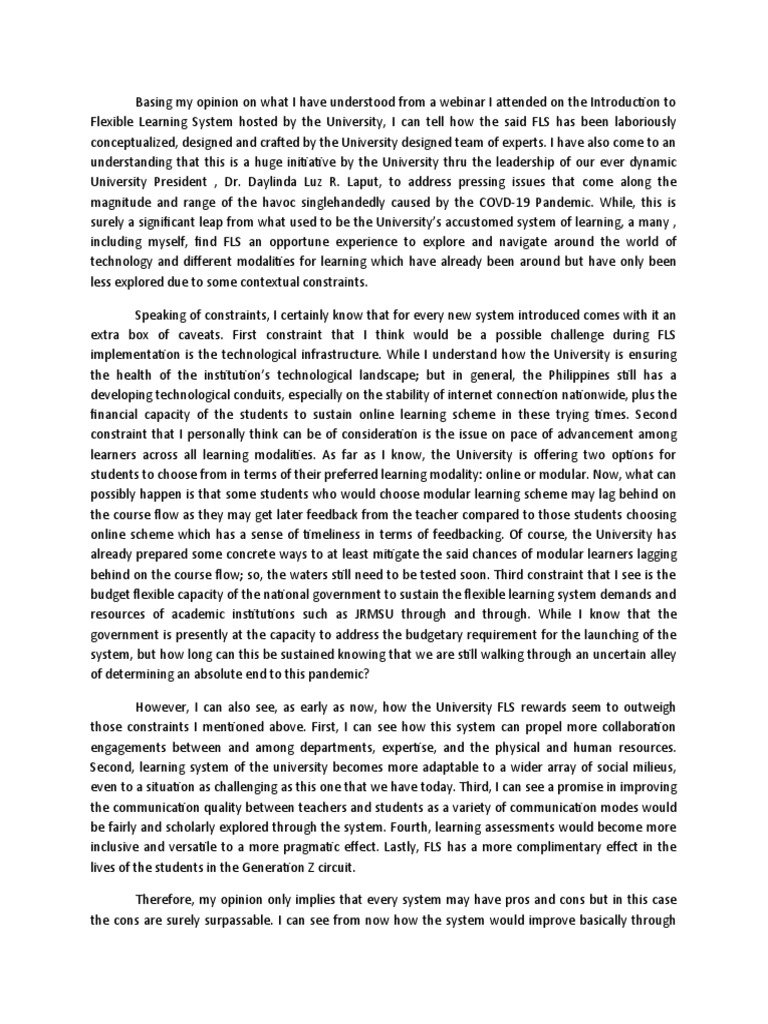 FLS Opinion | Download Free PDF | Learning | Cognition