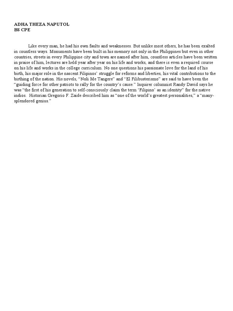 Rizal: National Hero and Polymath | PDF