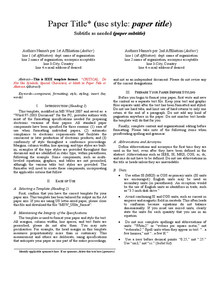 Paper Title (Use Style: Paper Title) : Subtitle As Needed (Paper ...