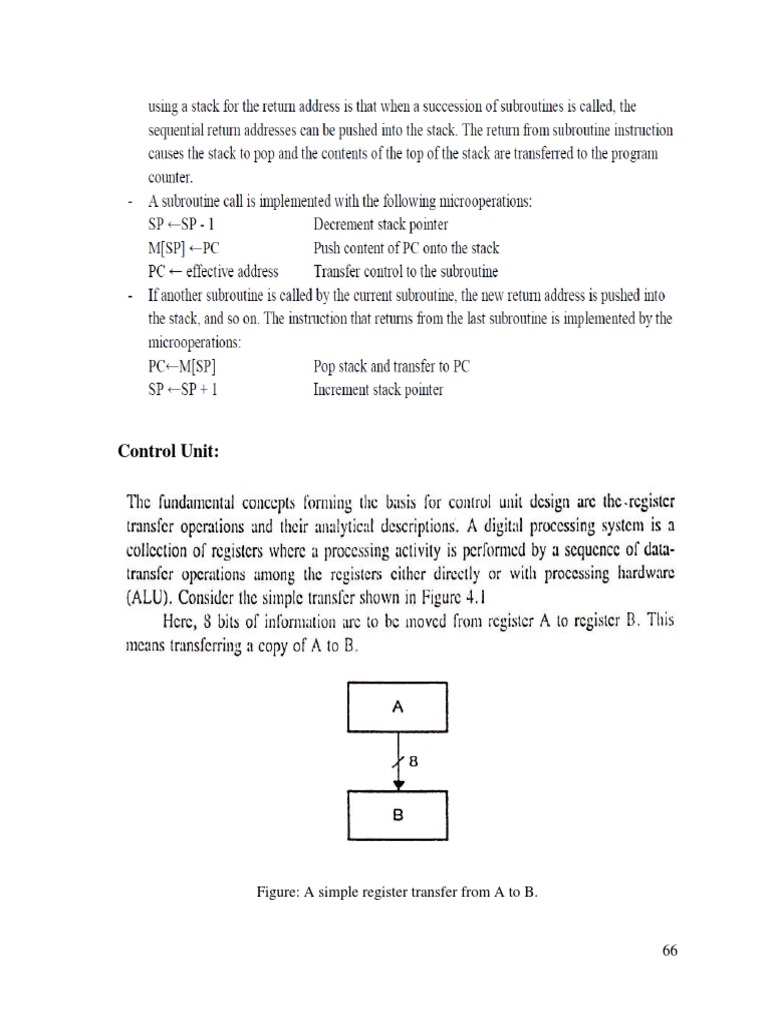 Control Unit:: Figure: A Simple Register Transfer From A To B | PDF