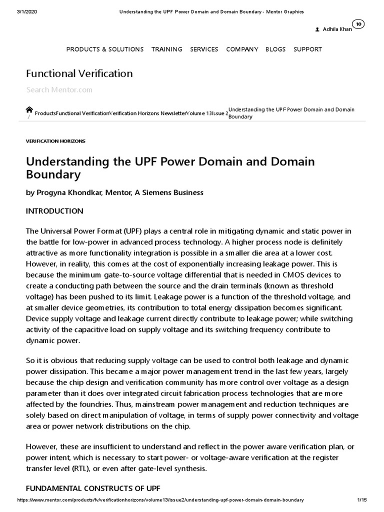 Understanding The UPF Power Domain and Domain Boundary - Mentor ...
