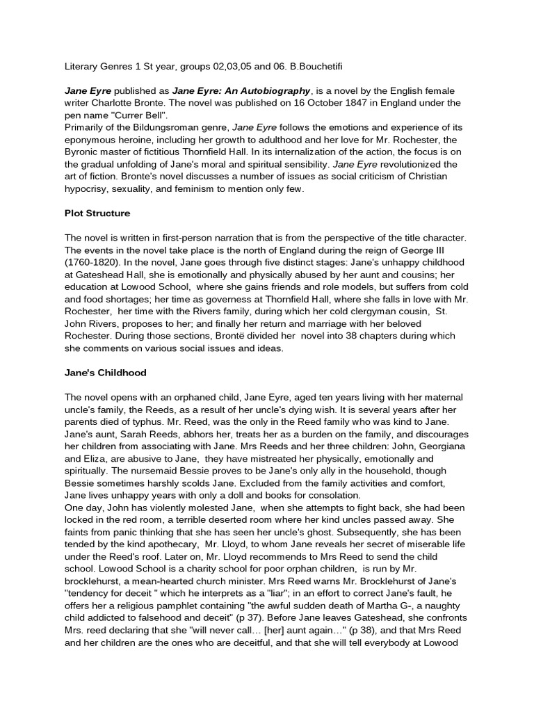 Jane Eyre Analysis | PDF | Jane Eyre | Charlotte Brontë