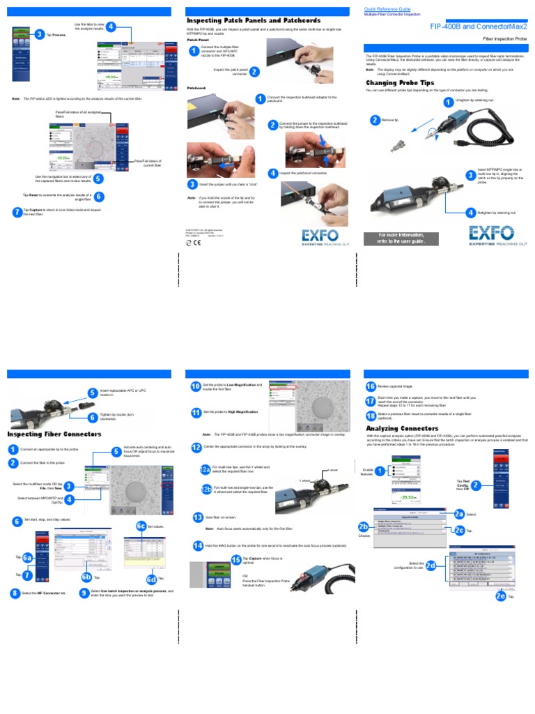 Quick Reference Guide Fip-400b English - 1068613 | PDF | Optical Fiber ...