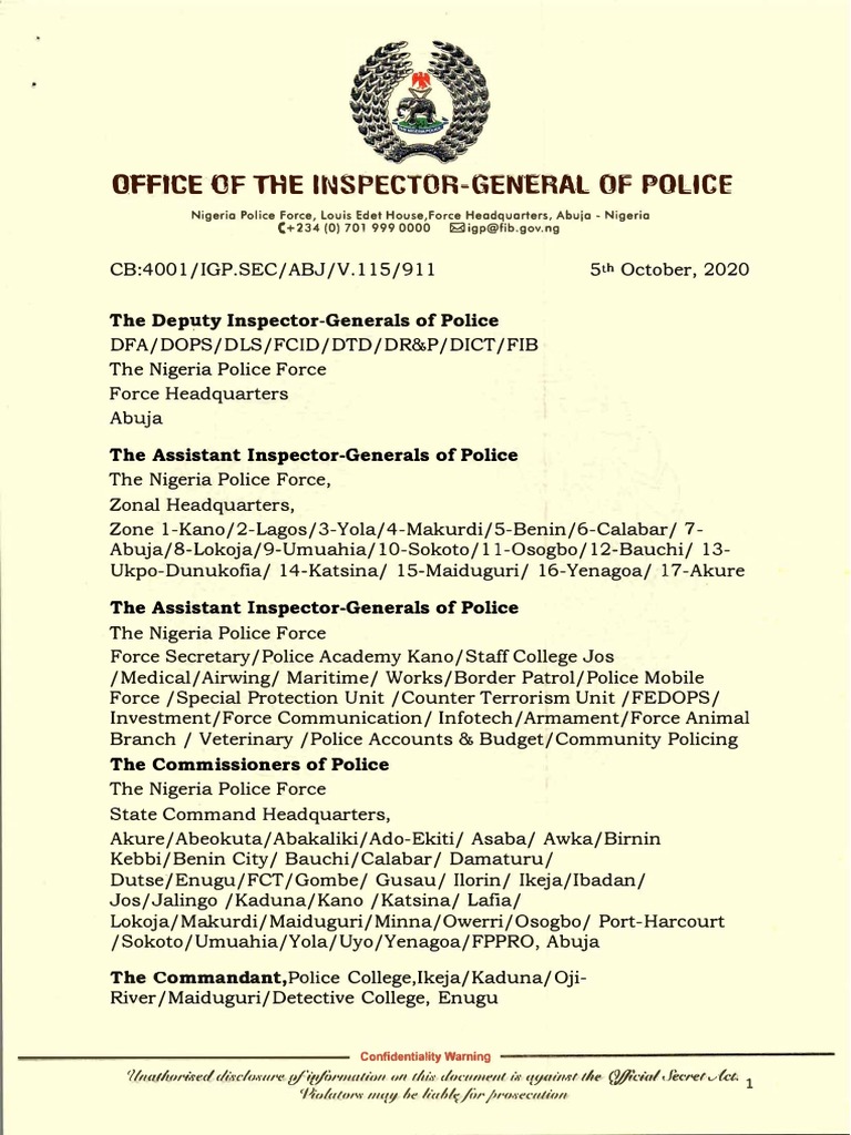 DOCUMENT: Order and Directives - Restrictions On The Operations of ...