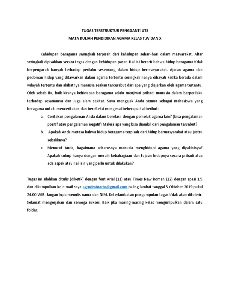 Tugas Terstruktur Pengganti Uts | PDF