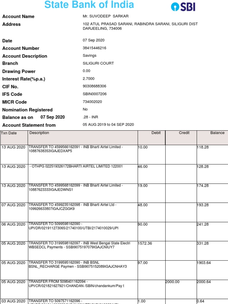 Transaction Statement | PDF | Payments | Debit Card