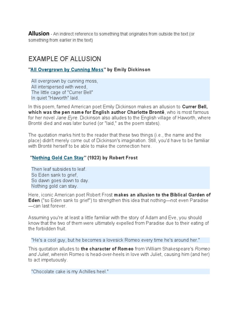 Example of Allusion | PDF | Charlotte Brontë | Dorothy Gale