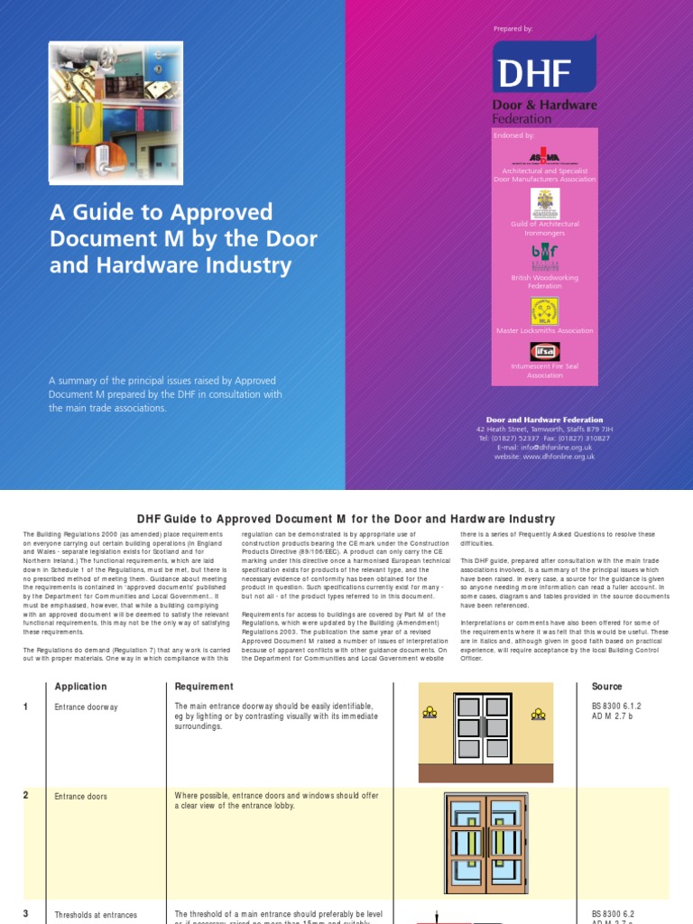 Doors A Guide To Approved Document M | PDF | Door