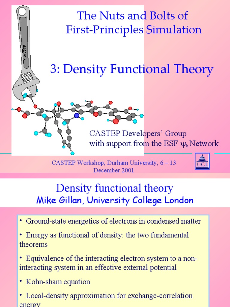 The Nuts and Bolts of First-Principles Simulation: 3: Density ...