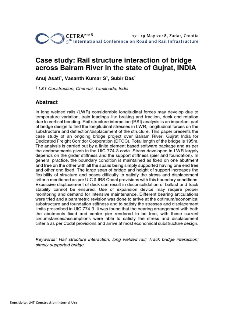CETRA 2018 Rail Structure Interaction of Bridge Across Balram River ...