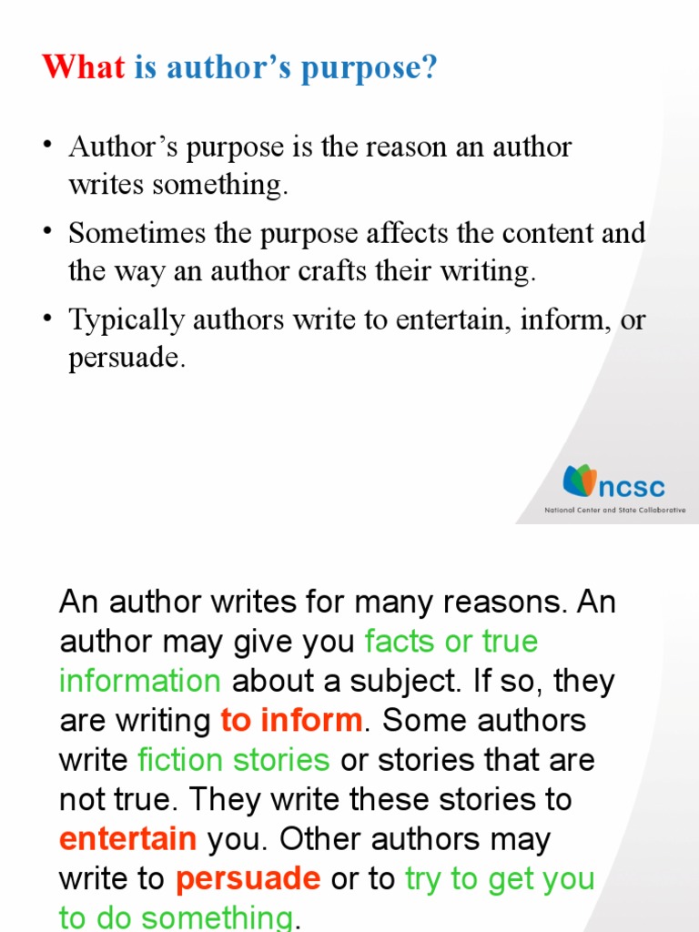 Authors Purpose | PDF