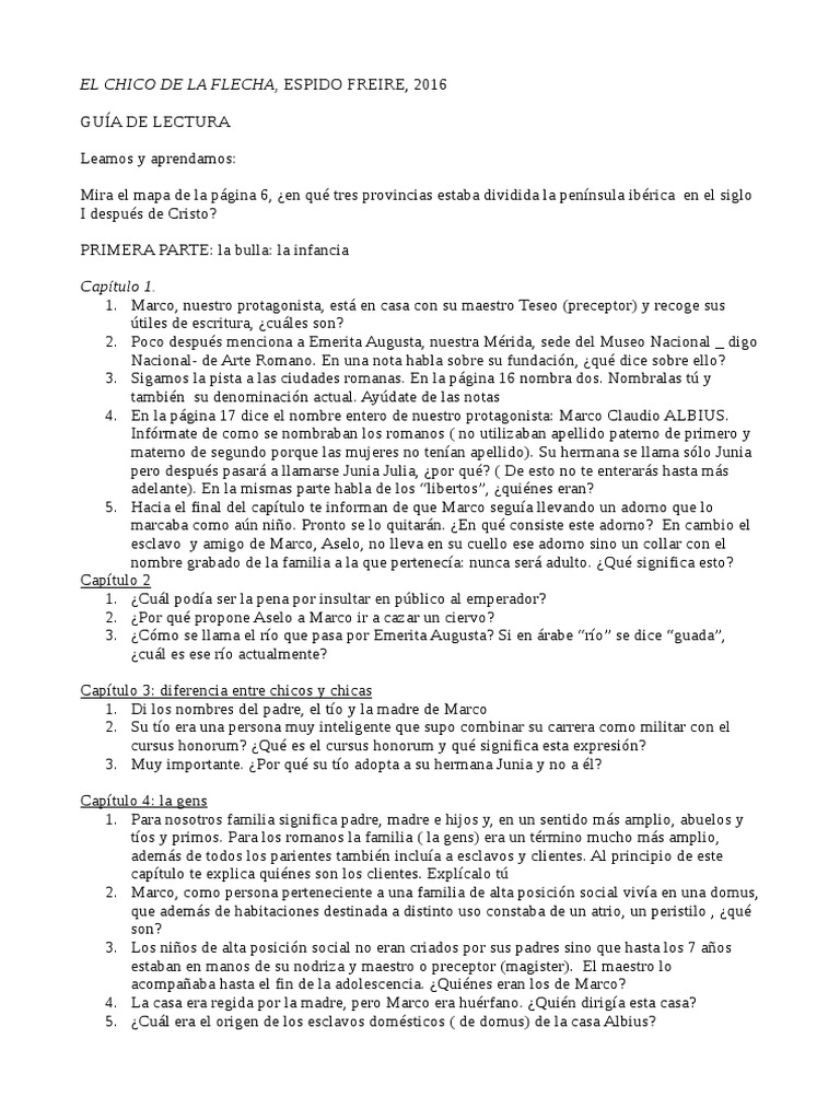 Guc3ada de Lectura El Chico de La Flecha | PDF | Roma antigua | Esclavitud