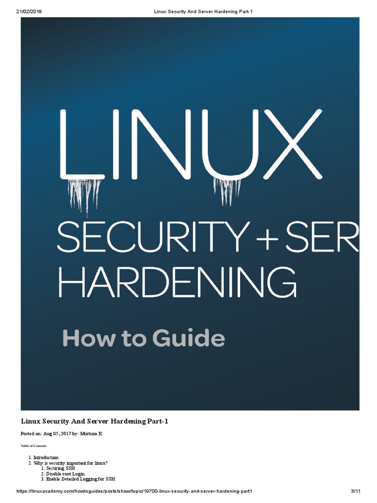 Linux Security and Server Hardening Part-1 | PDF | Firewall (Computing ...