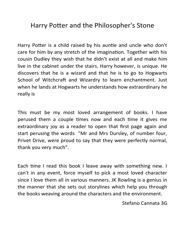 Harry Potter and The Philosopher Stone | PDF