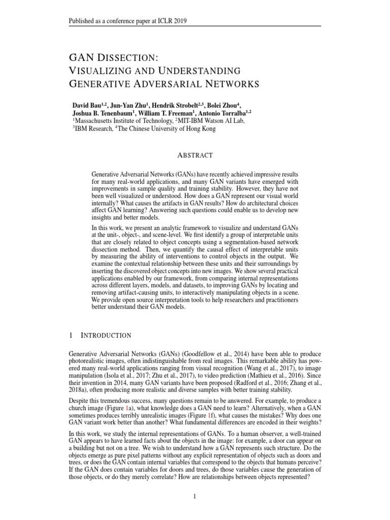 Gan Dissection Visualizing and Understanding Generative Adversarial Networks | PDF | Image ...