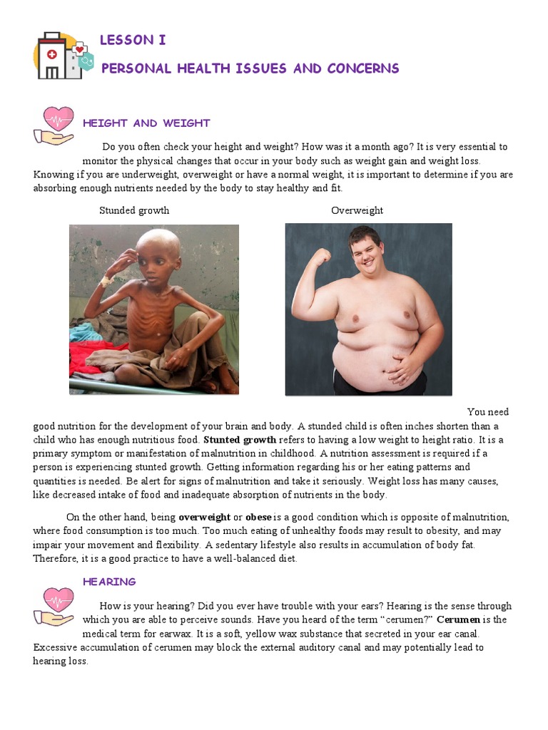 Lesson I Personal Health Issues and Concerns | PDF | Nail (Anatomy ...