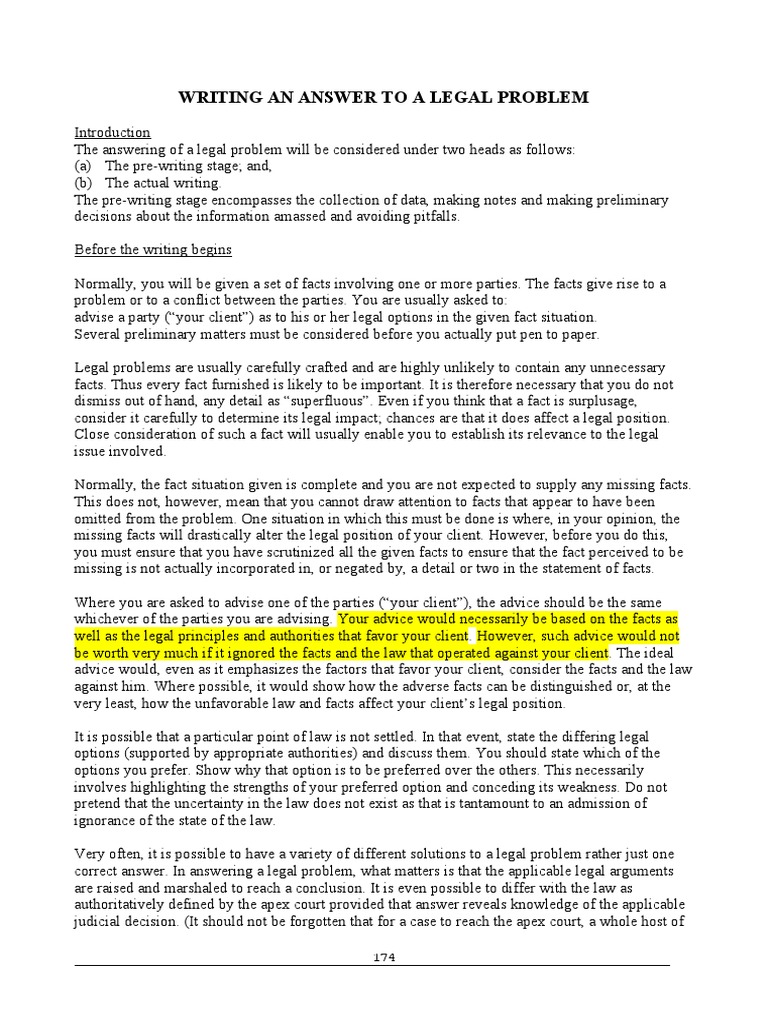 Writing A Legal Answer | PDF | Offer And Acceptance | Consideration