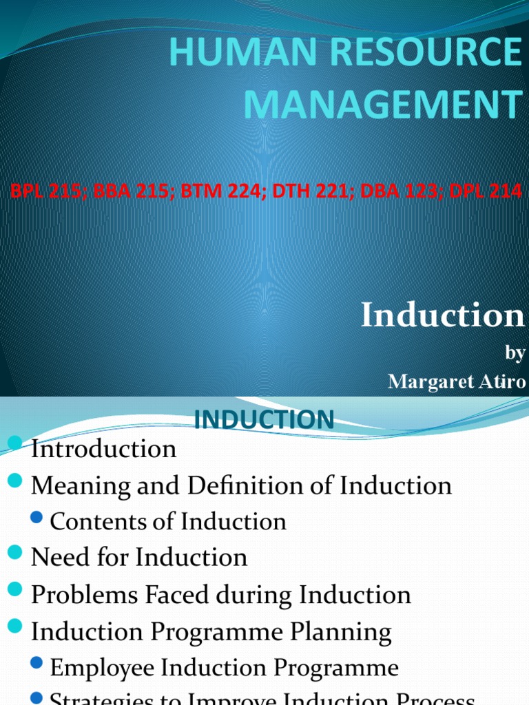 Human Resource Management: Induction | PDF | Employee Retention ...