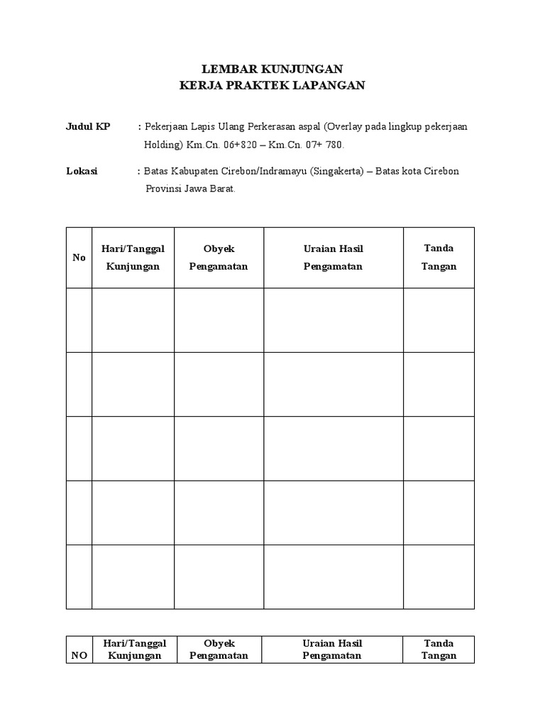 Lembar Kunjungan | PDF