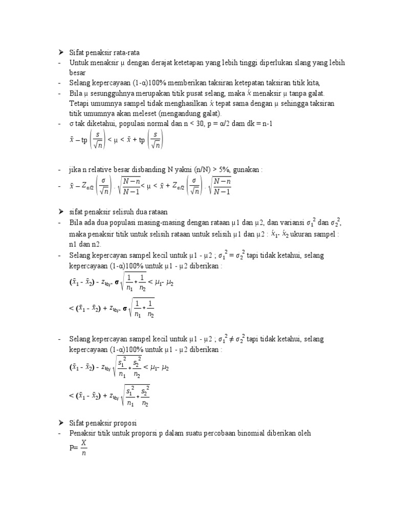 Sifat Penaksir Rata | PDF