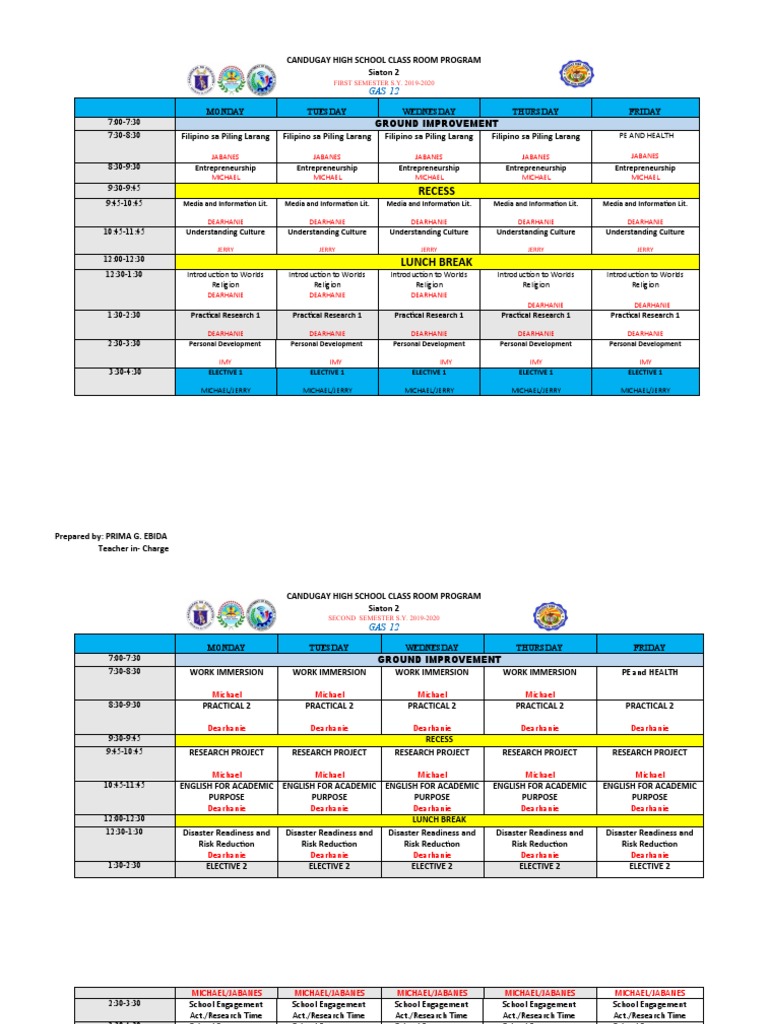 Recess: Candugay High School Class Room Program Siaton 2 | PDF ...